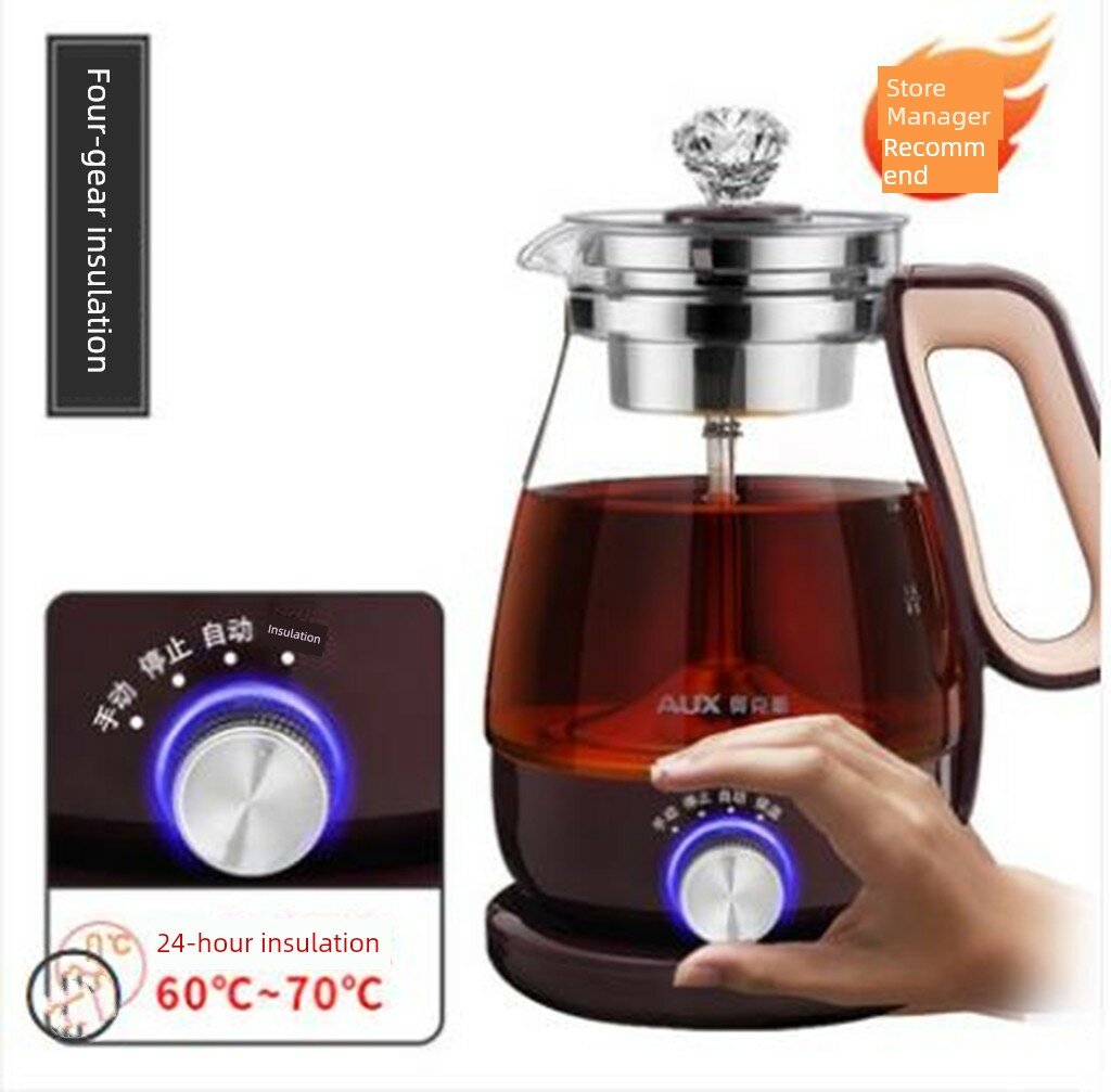 Электрический чайник Oaks Steam Tea Maker, стеклянный, полностью автоматический, для домашнего использования, для