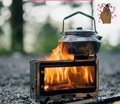 Маленькая уличная каминная печь для кемпинга огнеупорная, для дров, с возможностью наблюдения за огнем