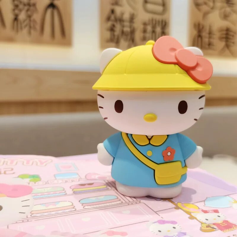 Оригинальная фигурка Sanrio Hello Kitty, милая кошечка-украшение, коробка-сюрприз. Фигурки из серии "Переодевания" -