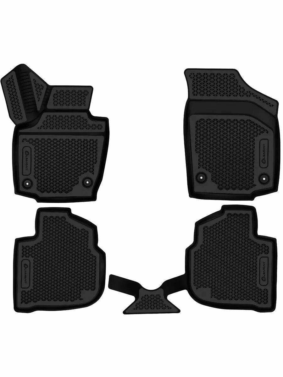 Коврики 3D EVA (ЭВА) в салон для Skoda Rapid II 2020-2023г 4 шт. (полиуретан) / Шкода Рапид 2