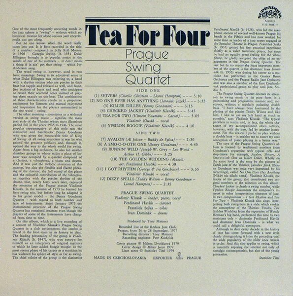 Prague Swing Quartet - Tea For Four EX- — фото 1