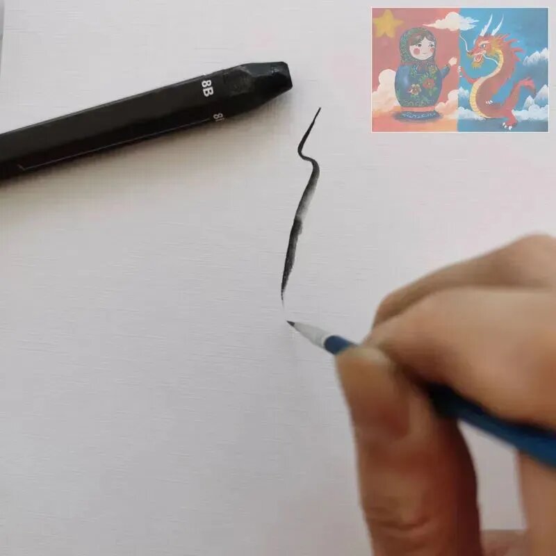 Набор карандашей Graphite stick 2B 4B 6B 8B 12B для рисования и эскизов — фото 1