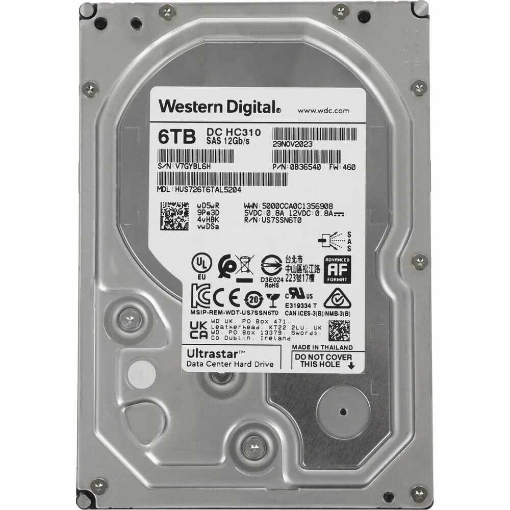 Western Digital 6 ТБ Внутренний жесткий диск (HUS726T6TAL4200)