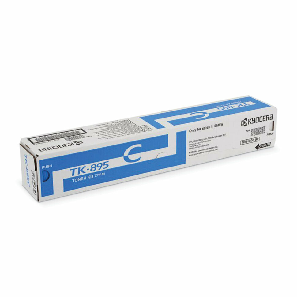 Тонер-картридж KYOCERA (TK-895C) FS-C8020MFP/C8025MFP/C8520MFP/C8525MFP, голубой, оригинальный, ресурс 6000 страниц, 1T02K0CNL0, 320582