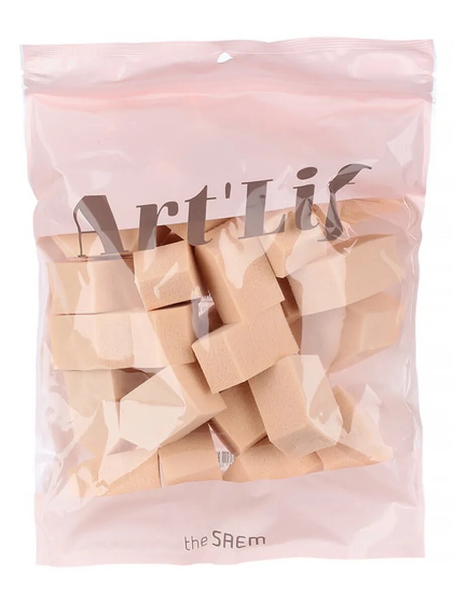 Спонжи Art'Lif "Daily House Puff", скошенные, бежевые, 30 шт