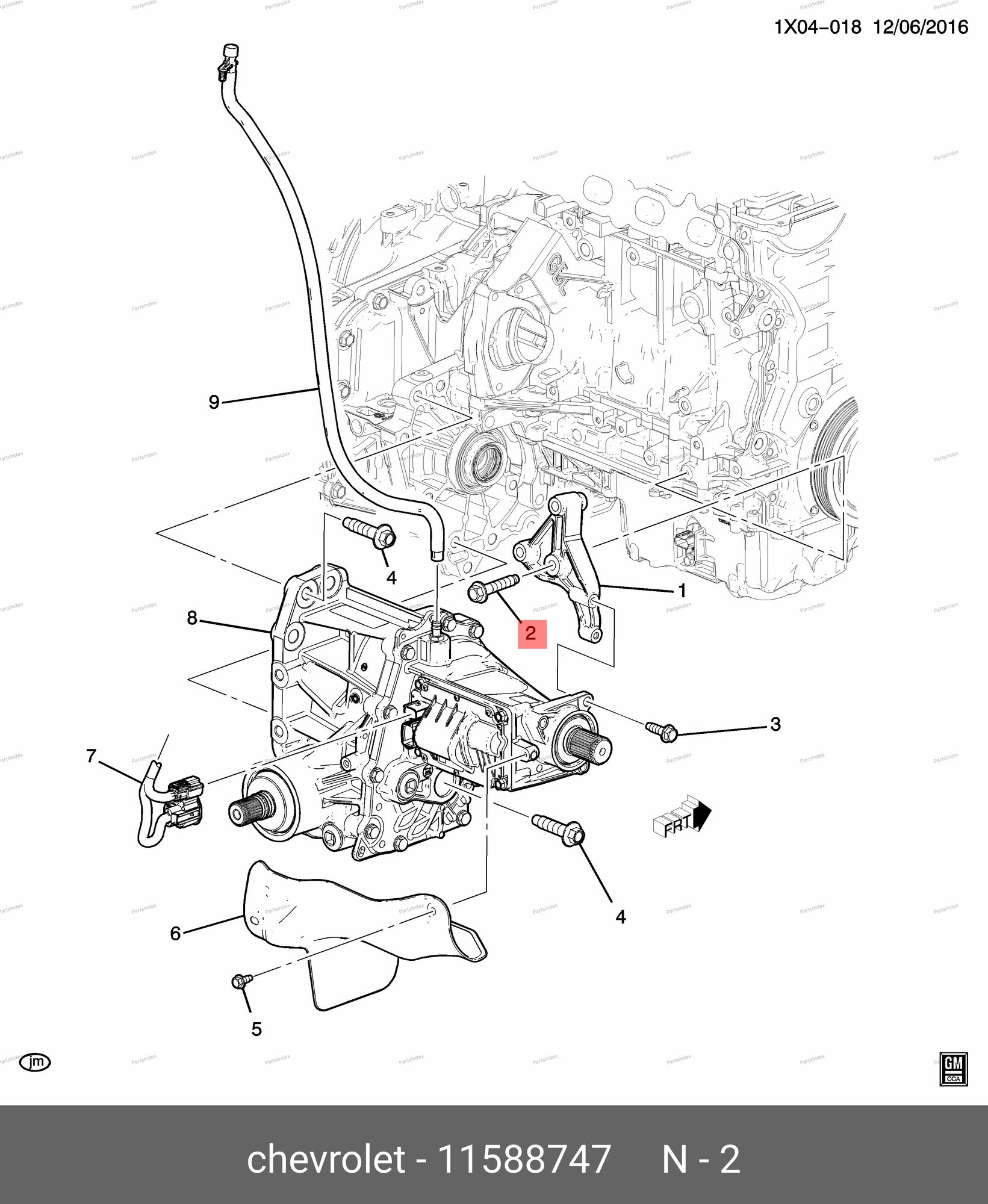 Бoлт автомобильный М12, GENERAL MOTORS 11588747