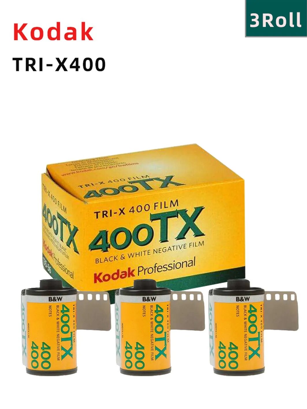 Фотопленка цветная Kodak TRI-X 400 35MM 36 кадров 3 шт. Фотопленка цветная Kodak TRI-X 400 35MM 36 кадров 3 шт