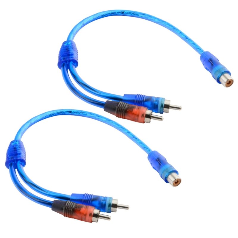 2 аудиокабеля один к двум, AV-кабель с разъемом 1RCA к разъему 2RCA, один разъем к двум разъемам