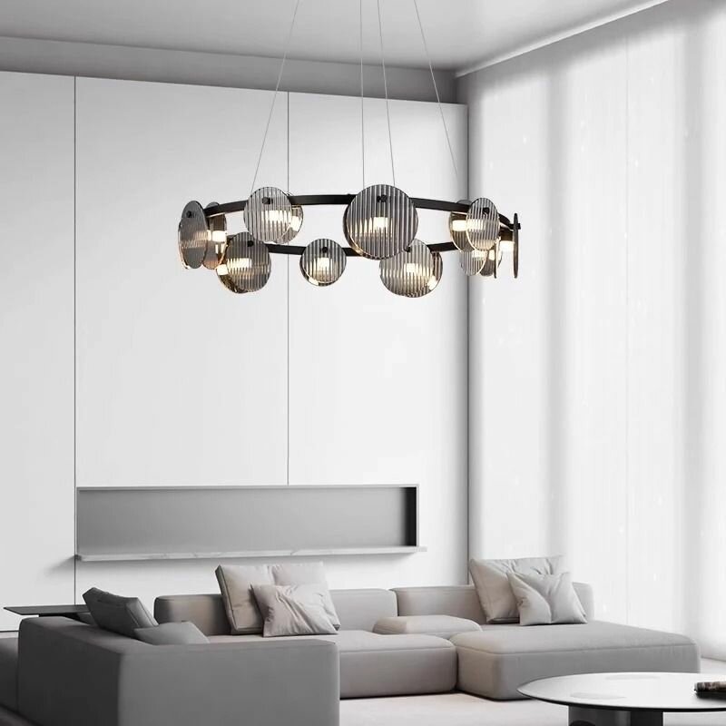 Artpad Современная люстра D100 см, LED, плавная регулировка яркости, для гостиной и столовой — фото 1