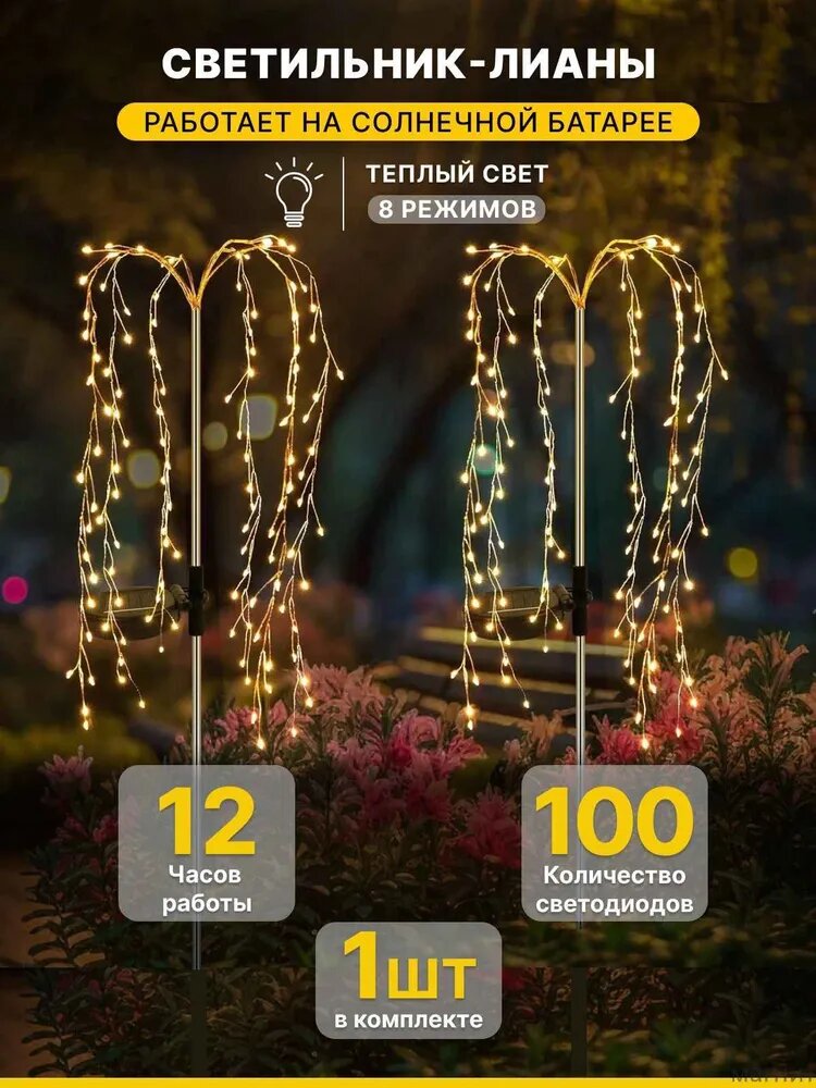 Уличный светильник, Без цоколя, количество ламп:100шт
