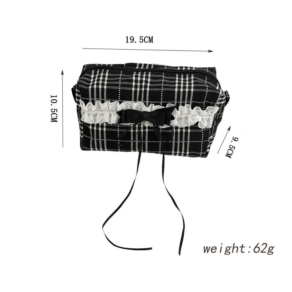 Travel organizer four paws black-white plaid lace with spacious compartments for accessories