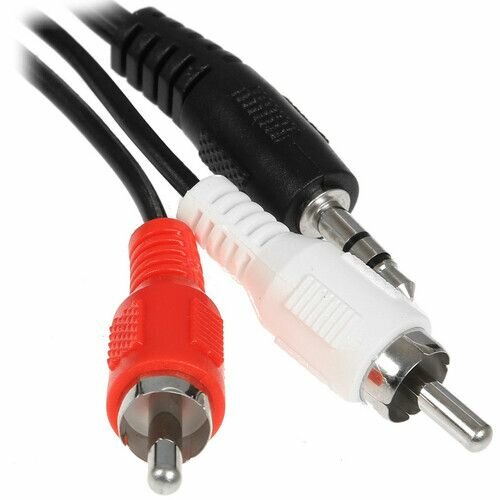 Аудиокабель, разъем jack 3.5 мм-2RCA, цвет- черный