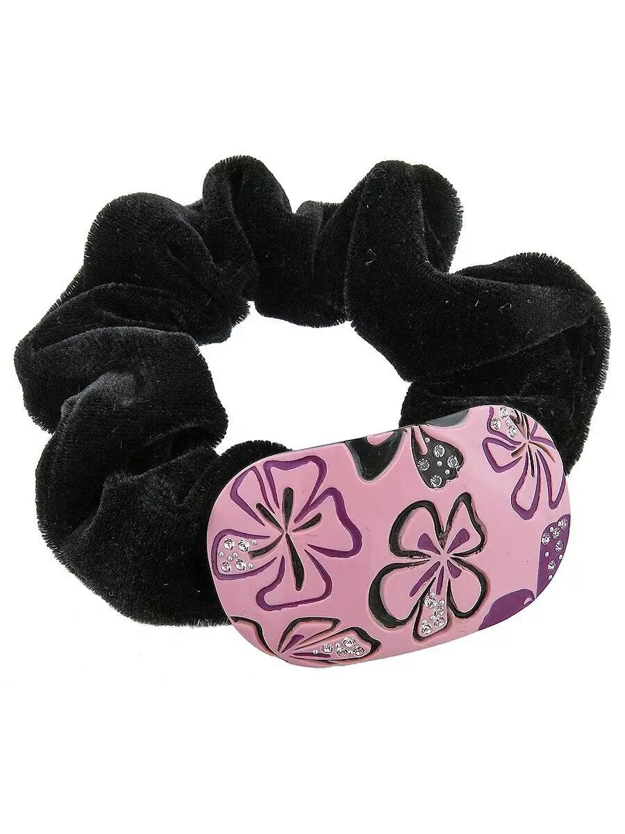 Резинка для волос Magie Accessoires, Франция, цветы, розовая