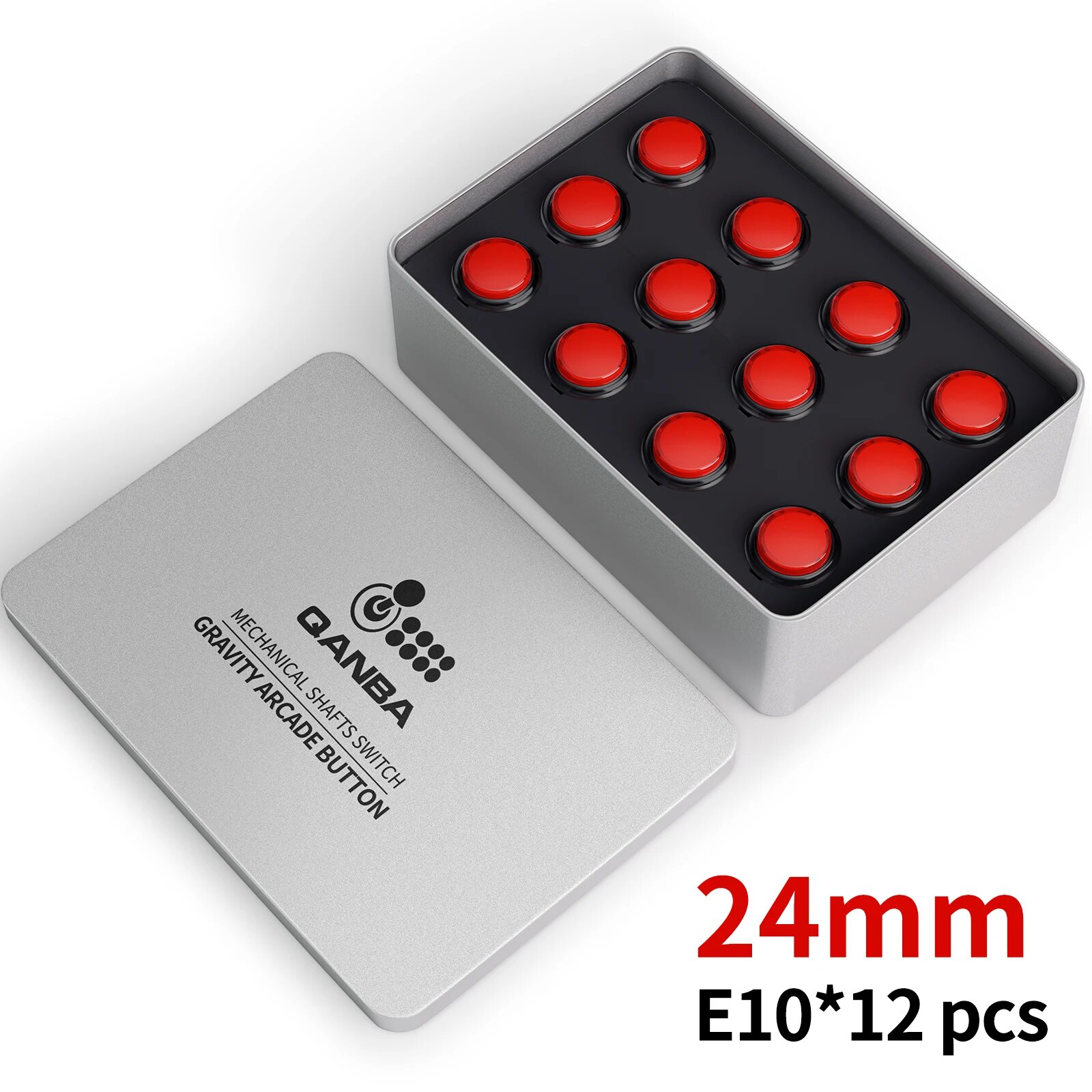 Qanba Gravity кнопки для аркады, Clear Red Black E10