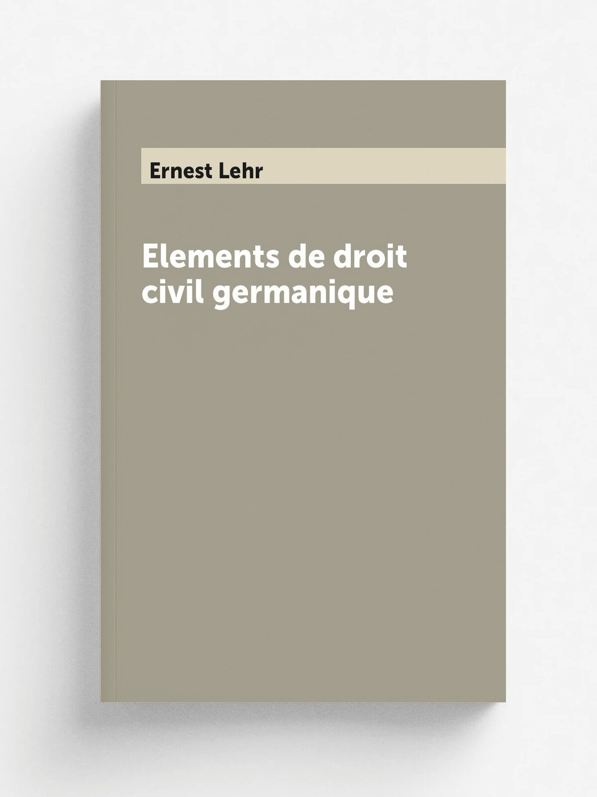Elements de droit civil germanique