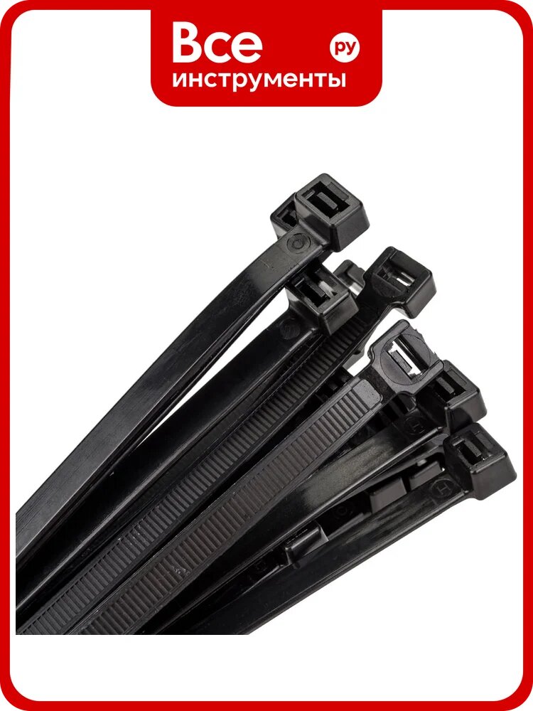 Нейлоновые стяжки FORTISFLEX КСС 9х1020 черный, устойчивые к ультрафиолету, однократного применения