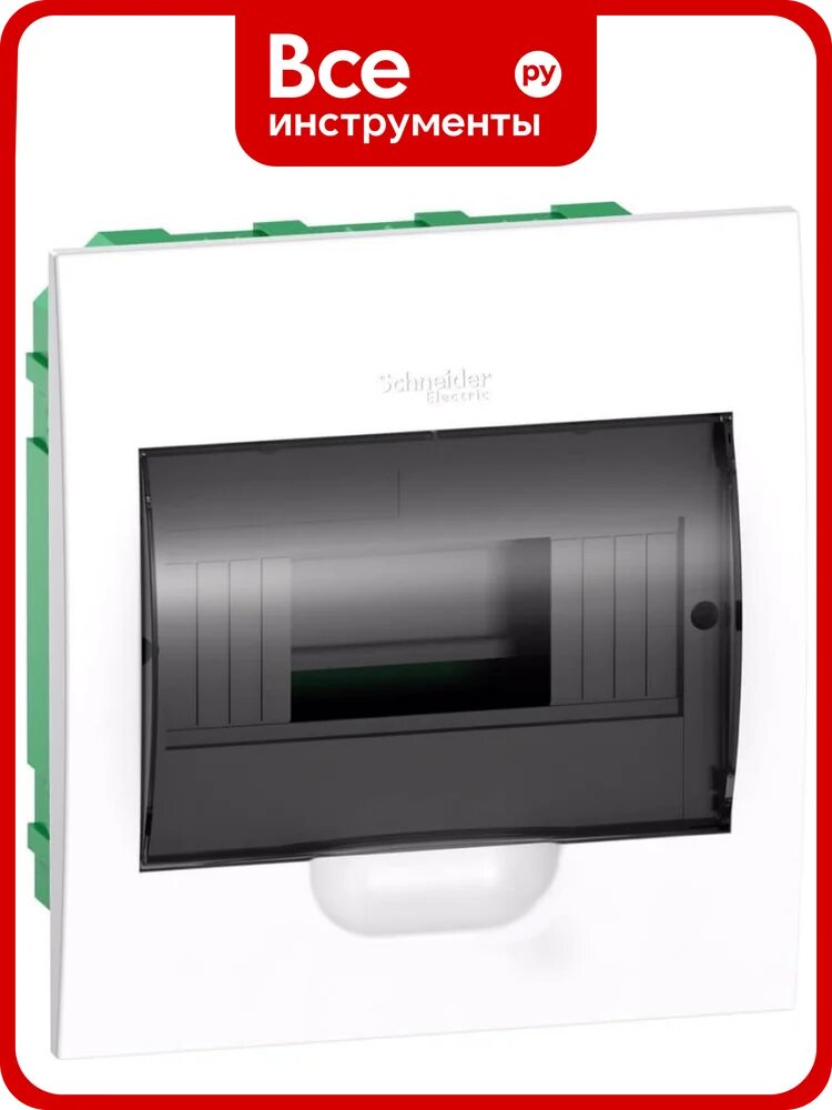 Корпус встраиваемый Systeme Electric (Schneider Electric) City9 Box, прозрачная пластиковая дверца, 1 ряд, 8 модулей, EZ9E108S2FRU