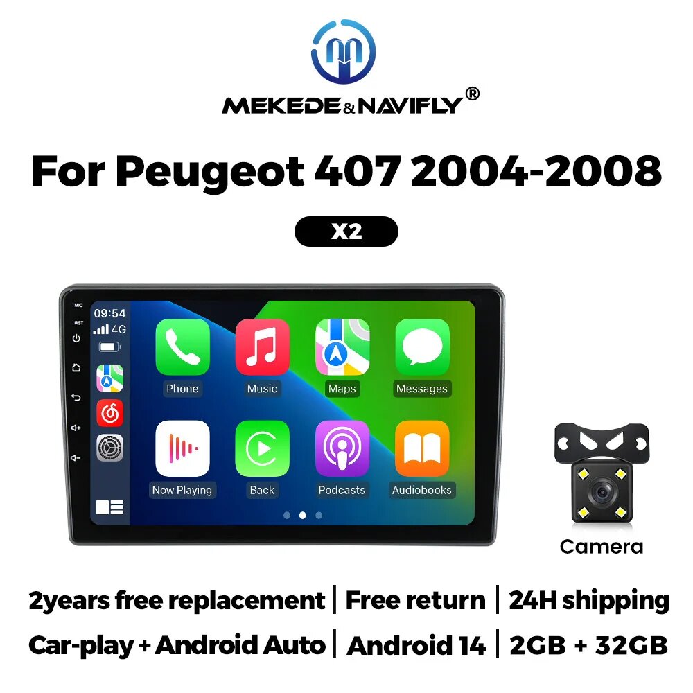 Автомобильная Мультимедийная Система MEKEDE Android Для Peugeot 407 CC SW PE15BK-9X2-A-10Y