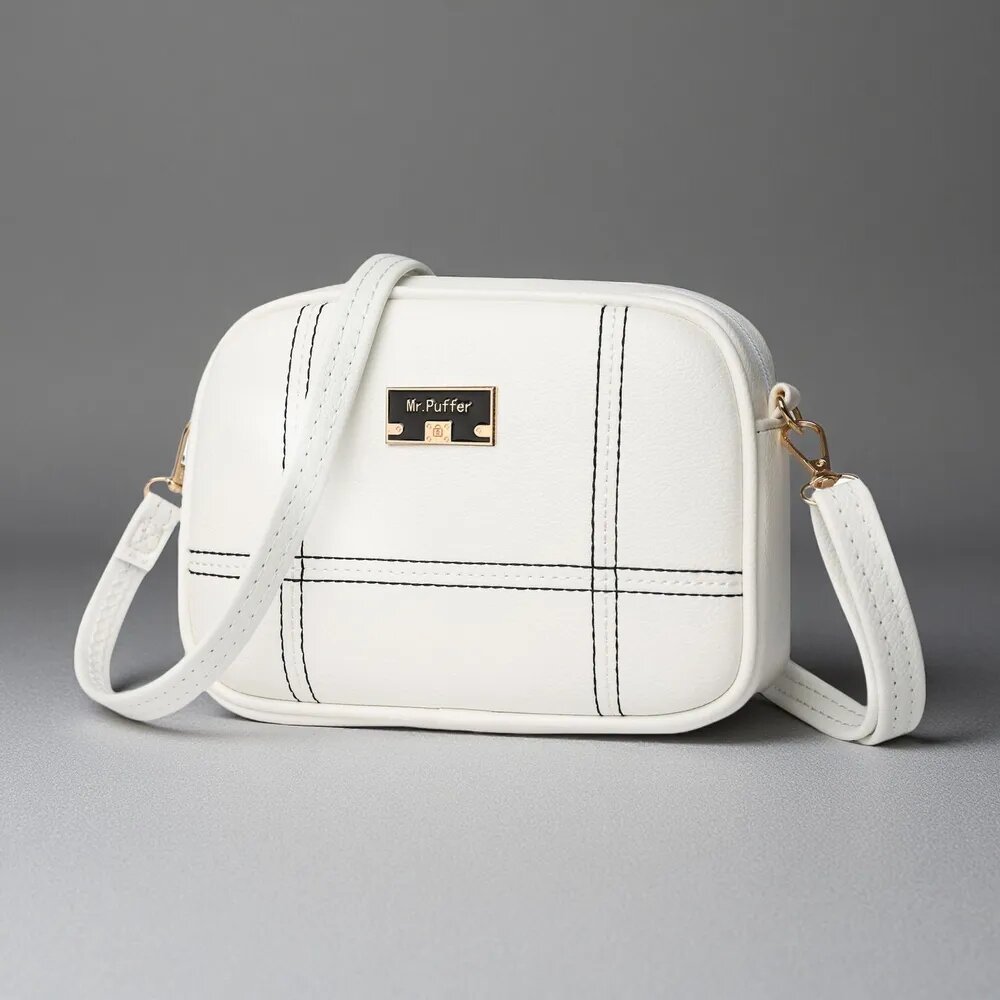 Сумка слинг Mr. Puffer, женская, белая, TPU soft, 20x15x7 см, 120 см ремень