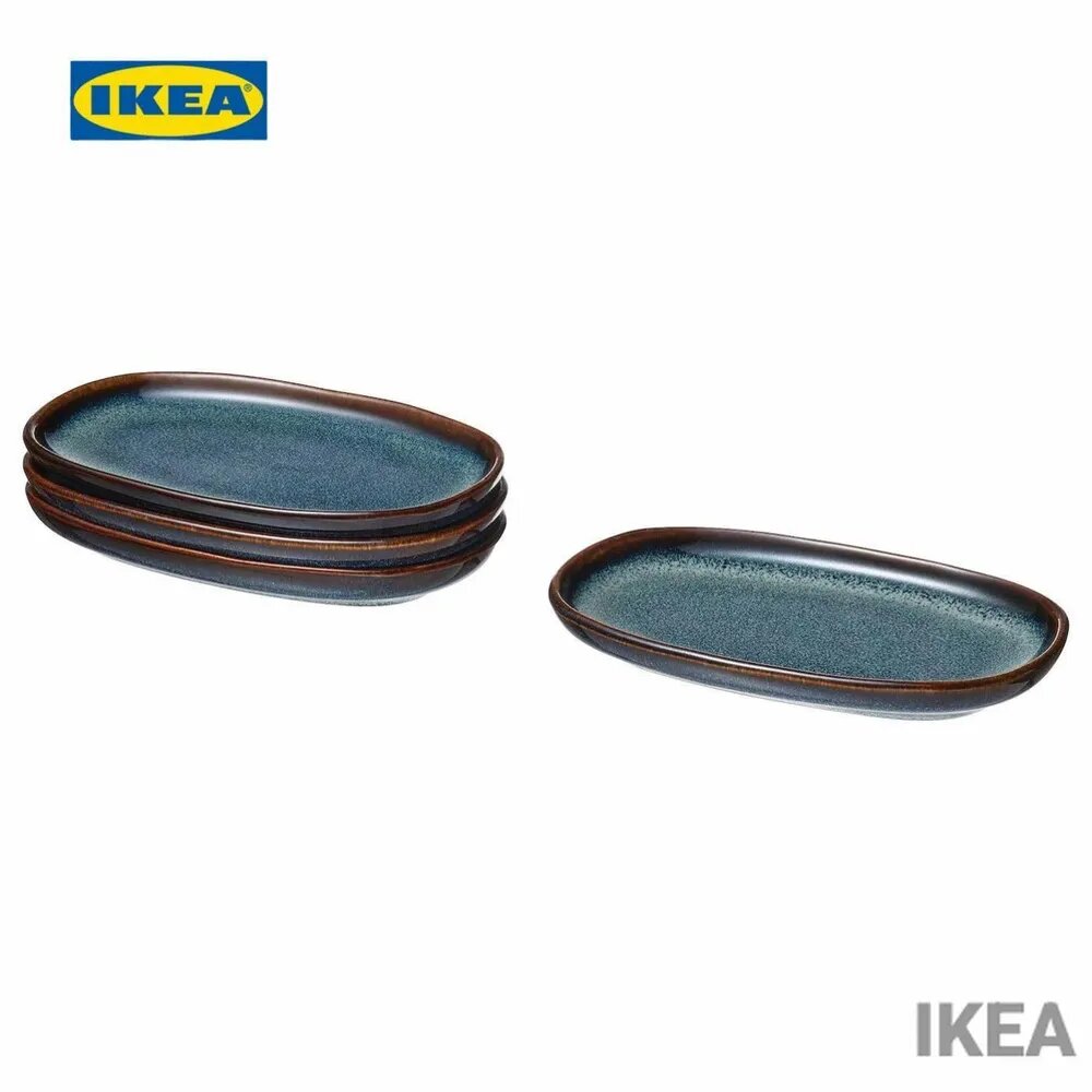 IKEA Тарелка 4 шт светло-синий классическое исполнение модели базовое исполнение модели