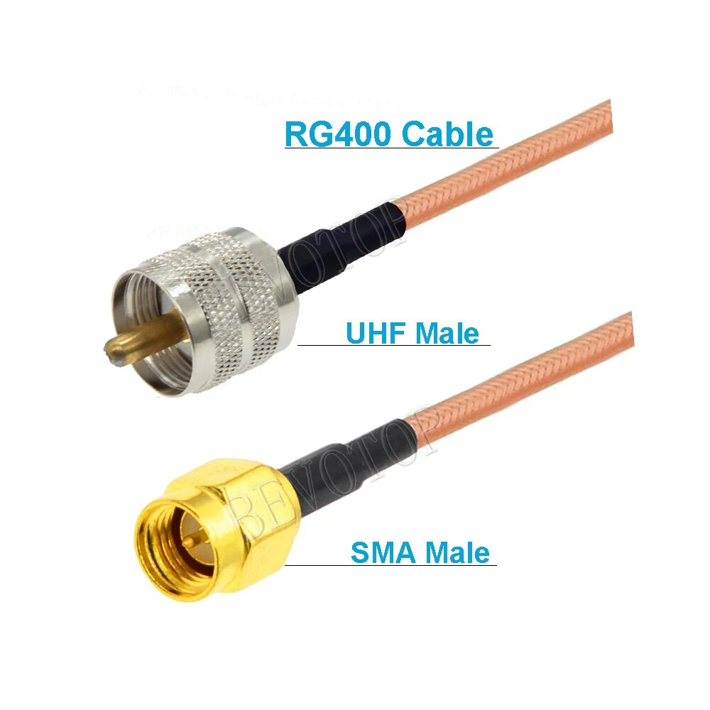 Коаксиальный кабель RG400, UHF M - SMA M, 50см