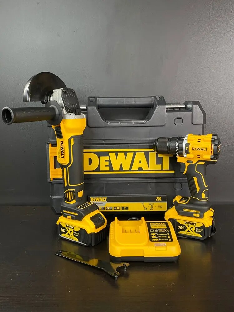 Набор бесщеточного аккумуляторного инструмента 2в1 DeWalt шуруповерт и болгарка УШМ