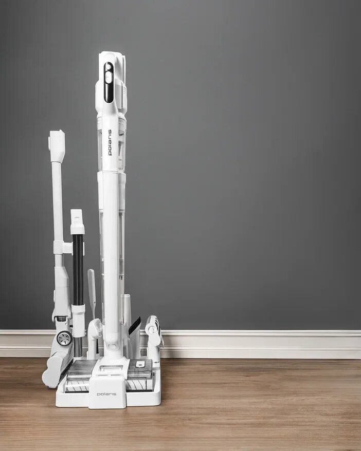 Вертикальный моющий пылесос Polaris PVCW 8065, 7 в 1, 2600Вт, белый