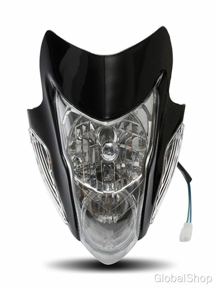 Универсальный налобный фонарь для мотоцикла Dirt Bike Ghost Face с поворотником Скидка 50%