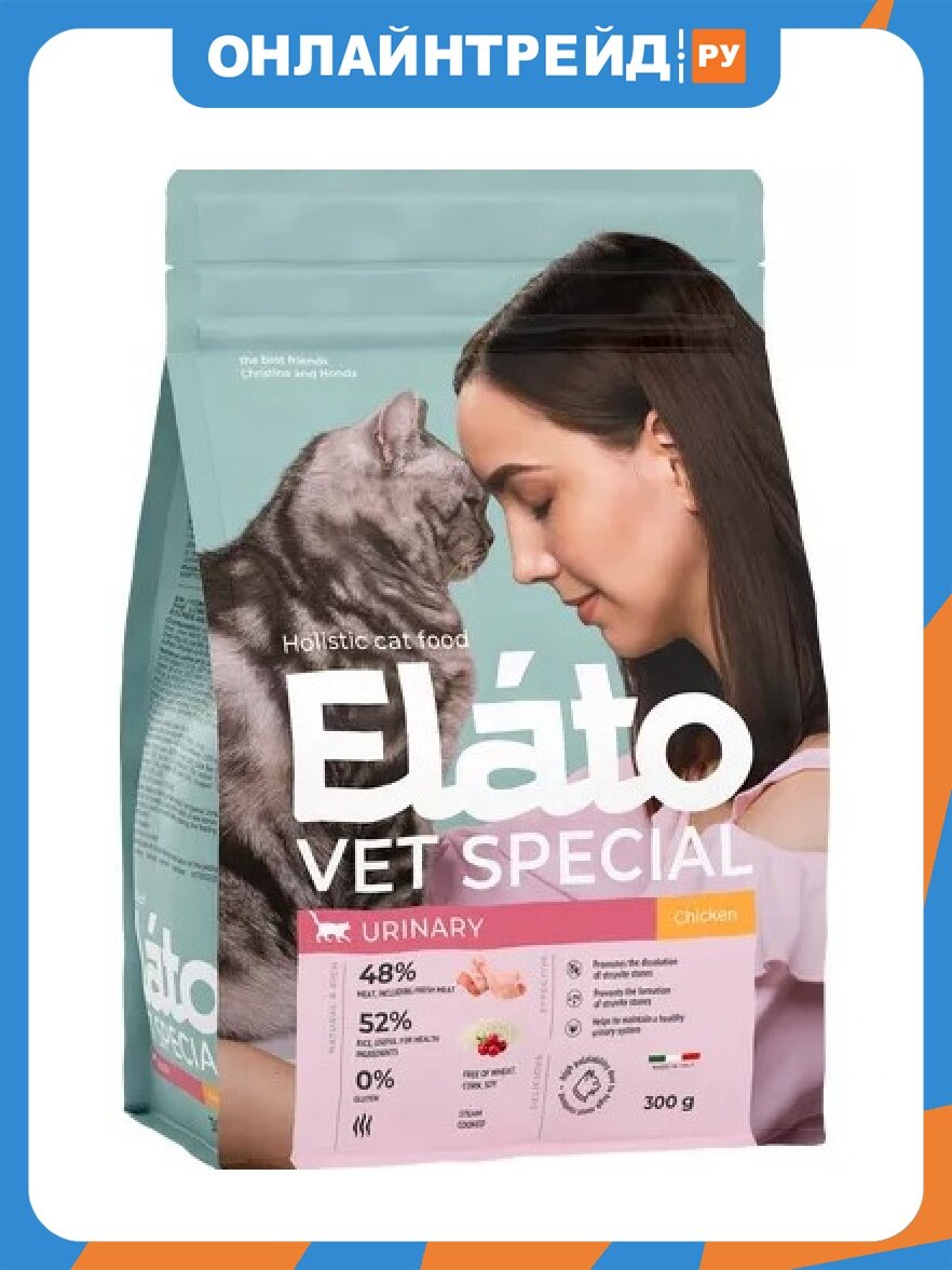 Корм сухой Elato Holistic Vet Special Urinary для кошек с курицей, 300 г