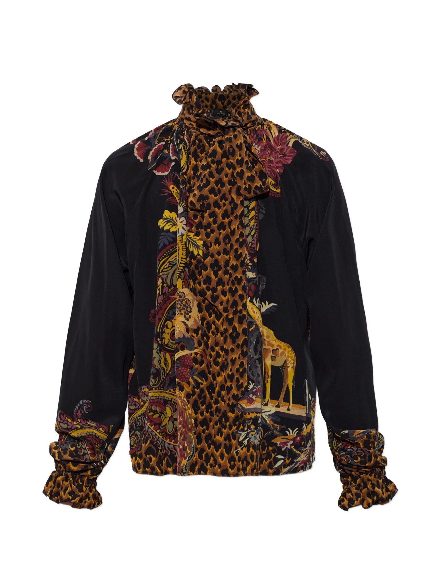 Топ Animal-print silk top