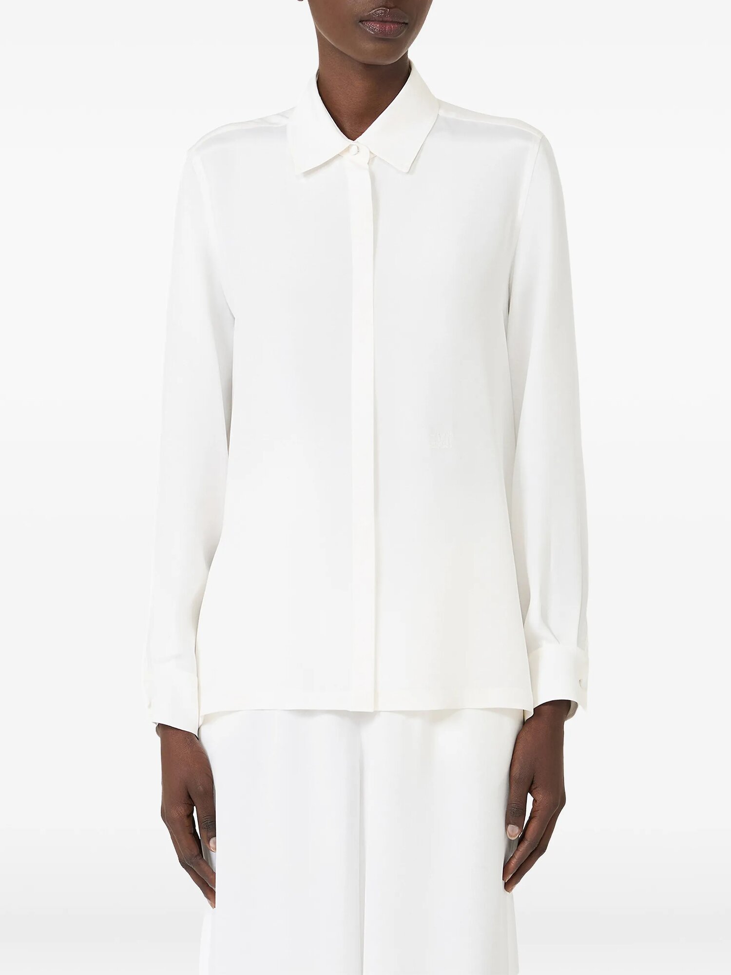 Рубашка Max Mara Geranio, размер 40, бежевый/белый — фото 1