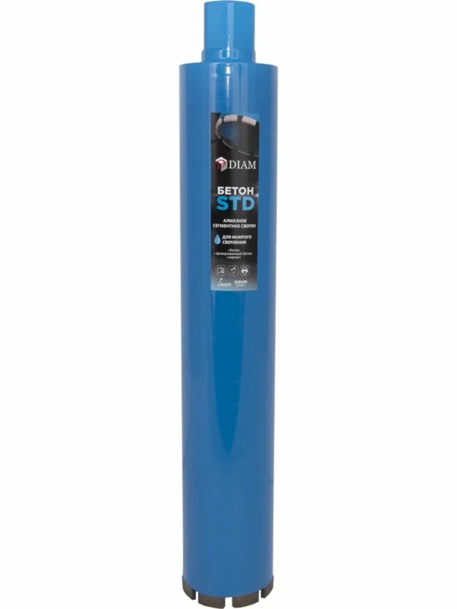 Алмазная сегментированная коронка DIAM STD бетон 82x450 мм, 1 " UNC, сегмент 8x10 мм (по бетону)