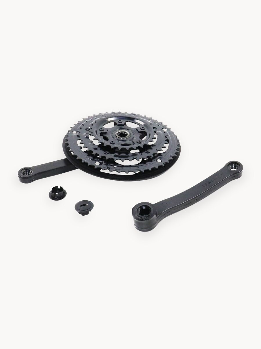 Шатуны 3зв. 48-38-28зуб/шатуны 170мм черные, покрытие пластик "Prowheel" (комплект)