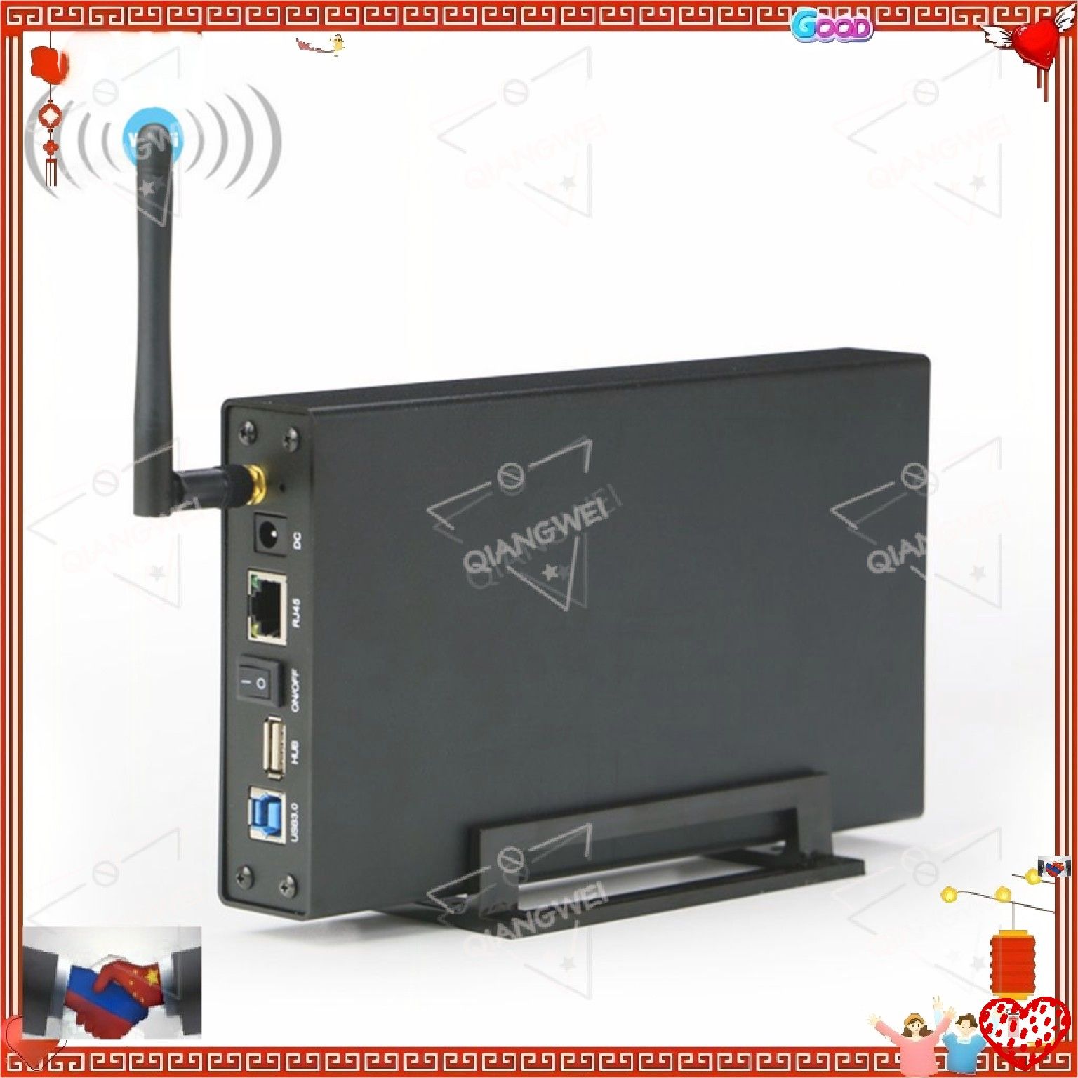 Портативный 3,5-дюймовый жесткий диск SSD Корпус USB3.0 Rj45 Ethernet NAS Сетевой сервер потоковой передачи данных для хранения данных Case