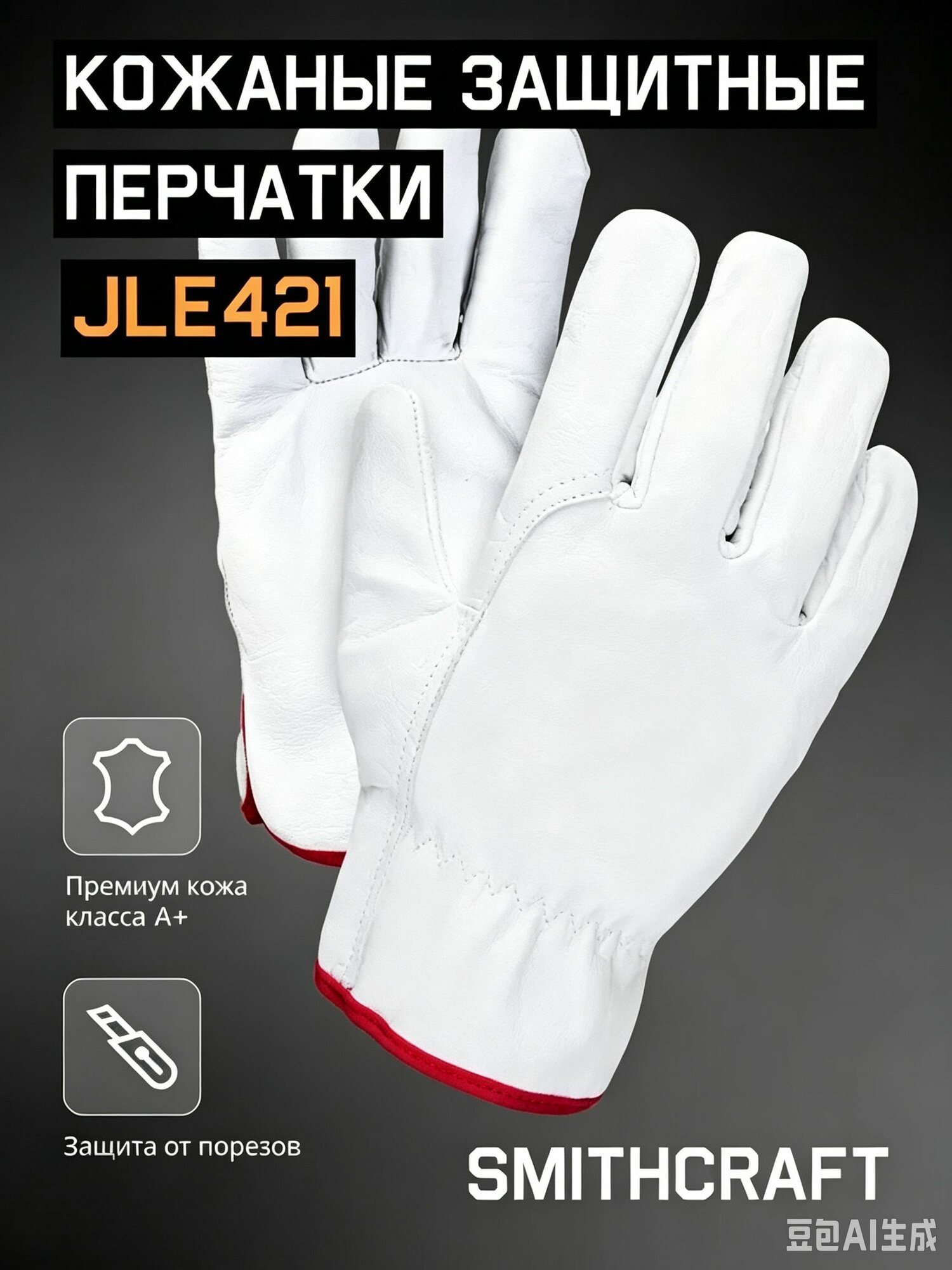 Укороченные сварочные перчатки JLE421(XXL) Smithcraft из кожи буйвола класса А, - 1 пара--