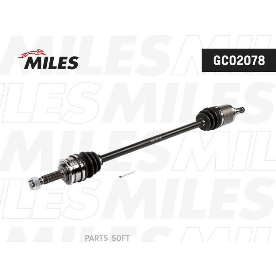 Привод в сборе NISSAN MICRA 1.0 92-00 прав. от официального дистрибьютора, MILES, артикул GC02078
