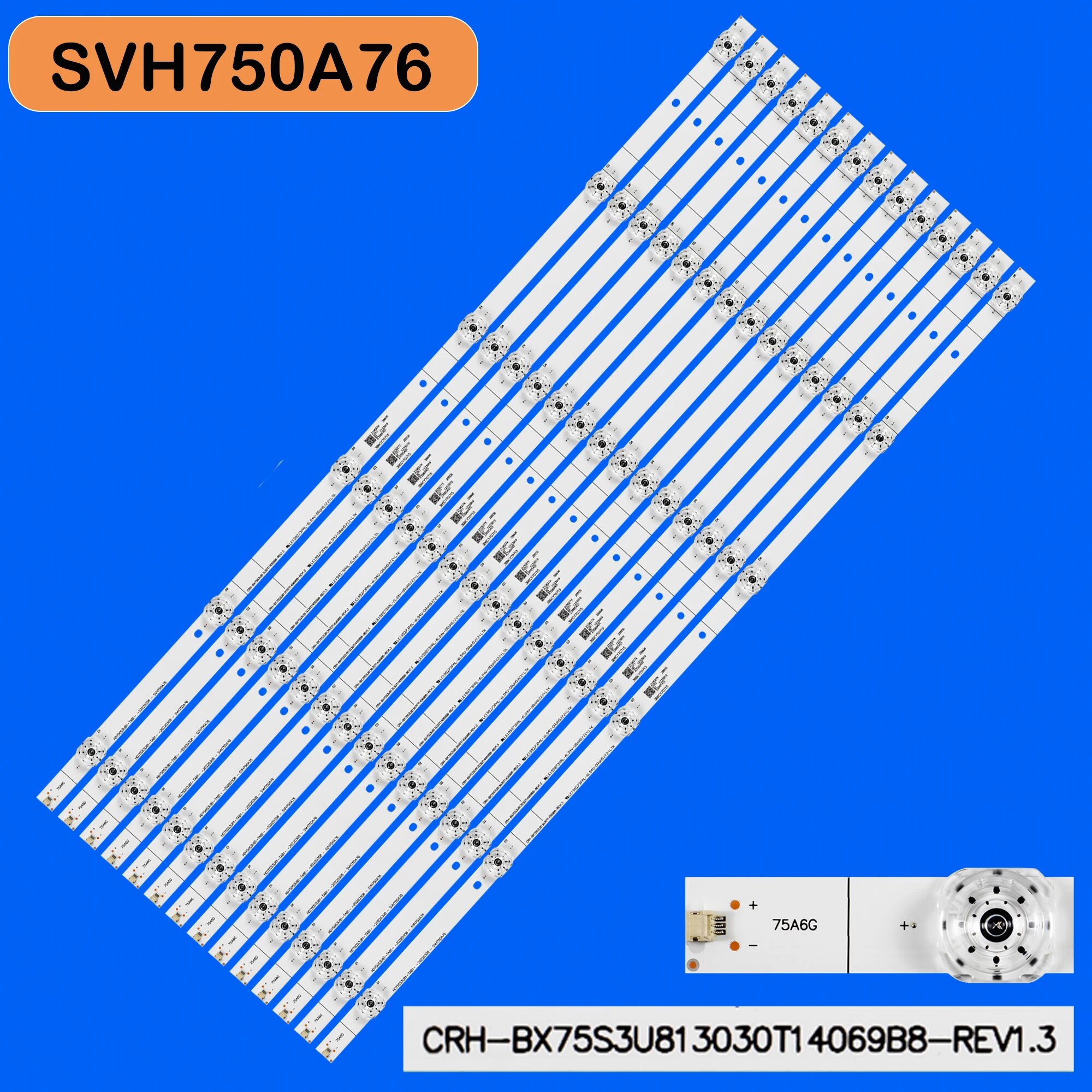 Светодиодные ленты для 75H6510G 75A6G 75R6E3 75H6570G 75E3D 75R61G 75A7100F 75A7120F 75A7120FIL 75A7100FTUK 75AE7000F 75A59E (комплект из 14 штук)