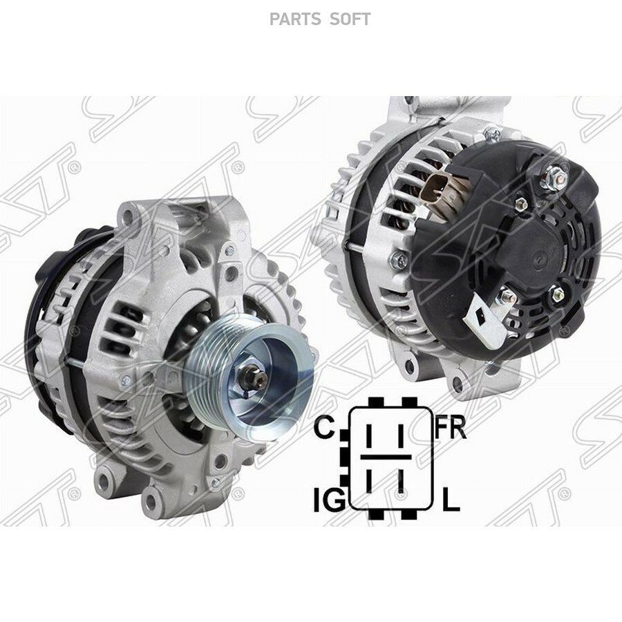 Генератор Honda Accord 02-08 / CR-V 06-12 (K20Z2/K20A6/K24A 12V 100A) от официального дистрибьютора, SAT, артикул ST31100RAAA05N