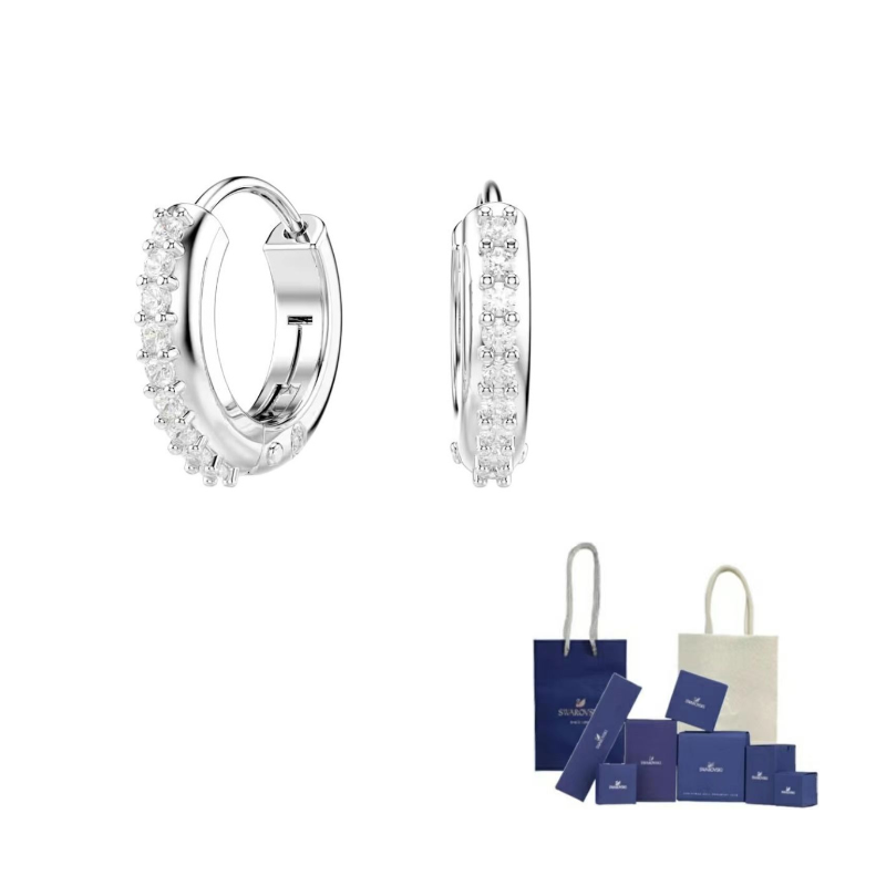 Серьги пусеты, кристаллы Swarovski