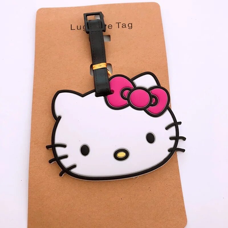 Силиконовые бирки для багажа/посадочные талоны Hello Kitty и Sanrio, милые держатели для удостоверений личности/адресов с мультяшными персонажами, аксессуары для багажа/посадки.