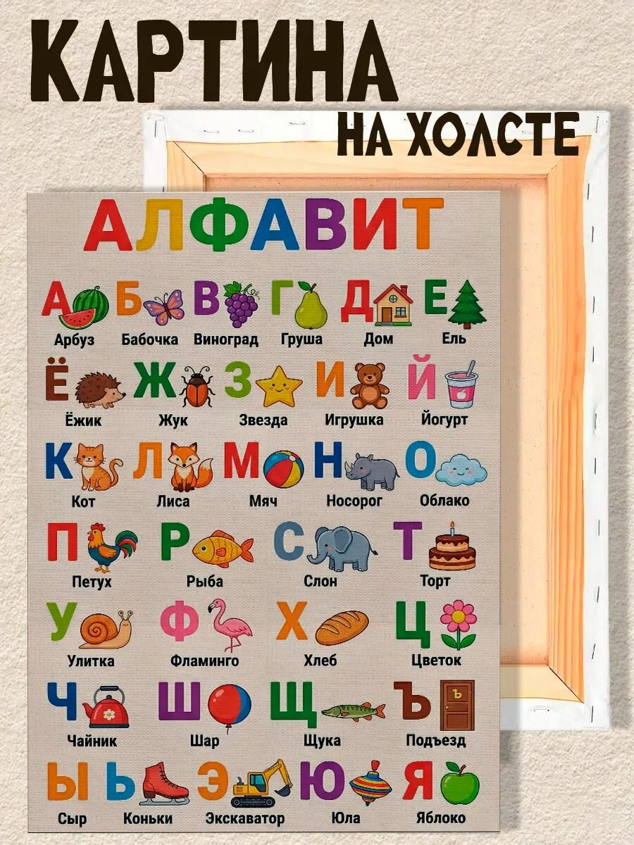 Картина на стену в детскую комнату Алфавит