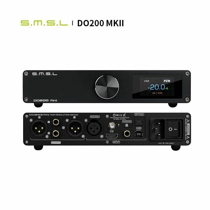 SMSL DO200 MKII Аудио ЦАП ES9068AS2 поддерживает DSD512 768 кГц 32-битный Bluetooth 5.0 OPA16125