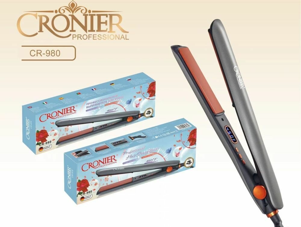 Выпрямитель для волос Cronier CR-980 / Утюжок "Профессиональный" / Щипцы для волос плойка