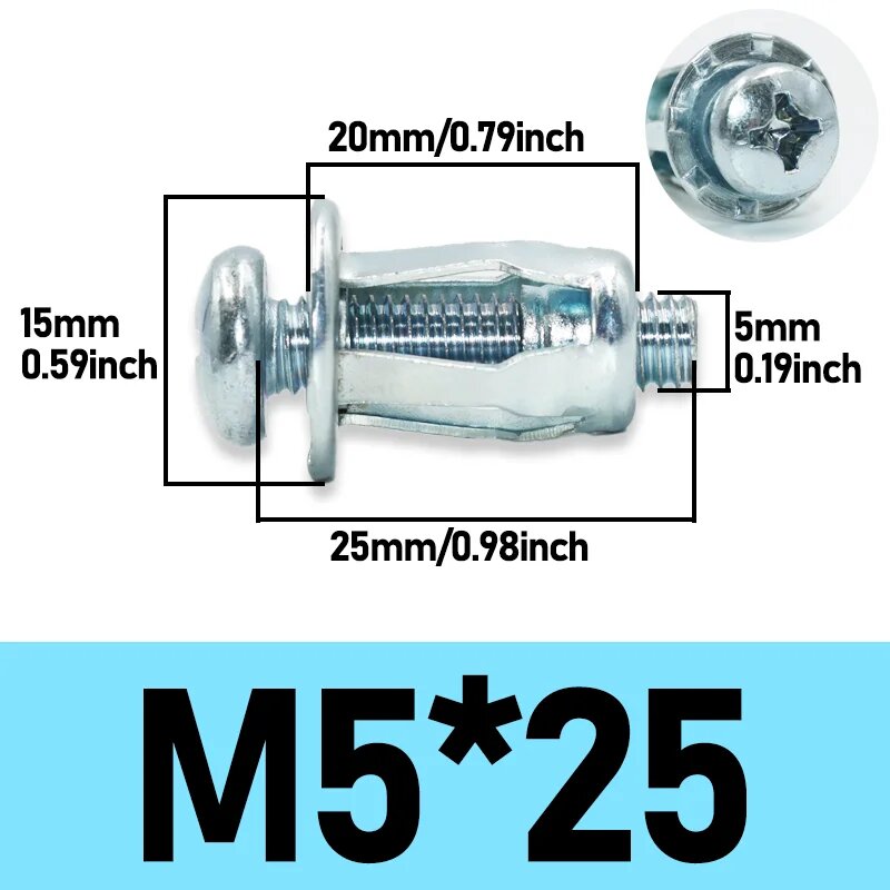 YMAX набор анкеров M4 M5 M6 20pcs M5x25