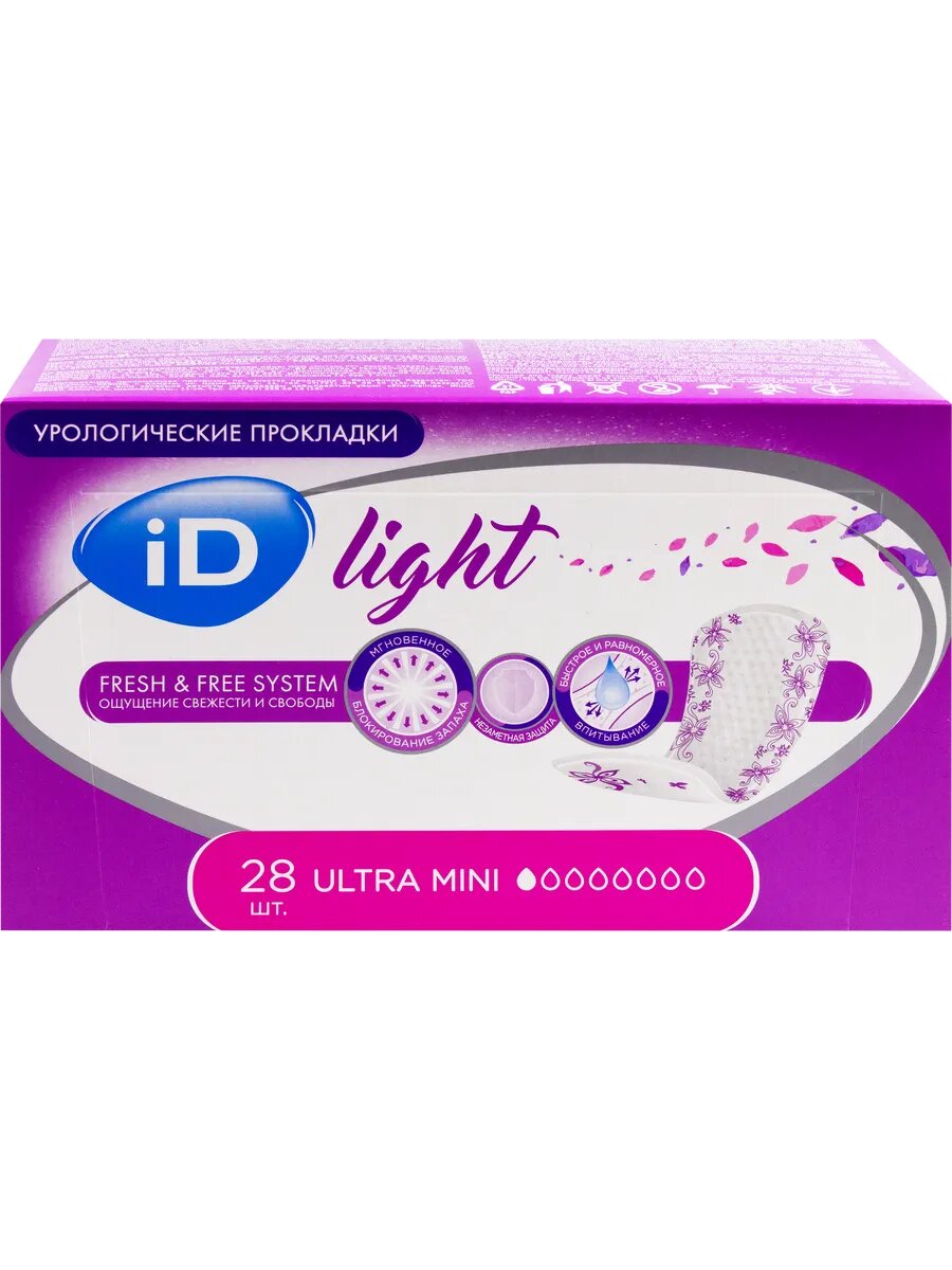 Прокладки урологические ID Light размер Ultra Mini, 28шт