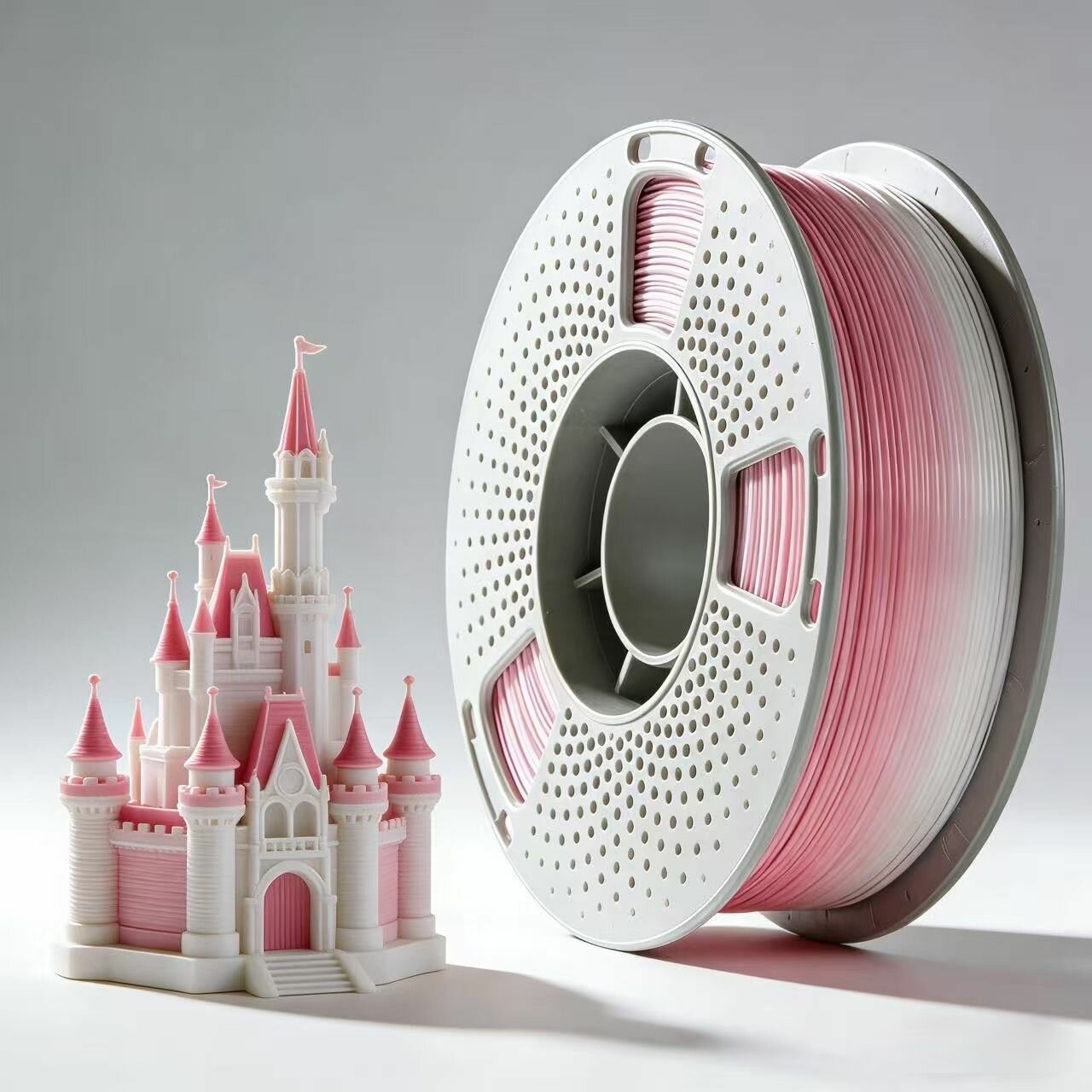 3D расходный материал PETG градиент розово-белый 1 кг 1.75 мм
