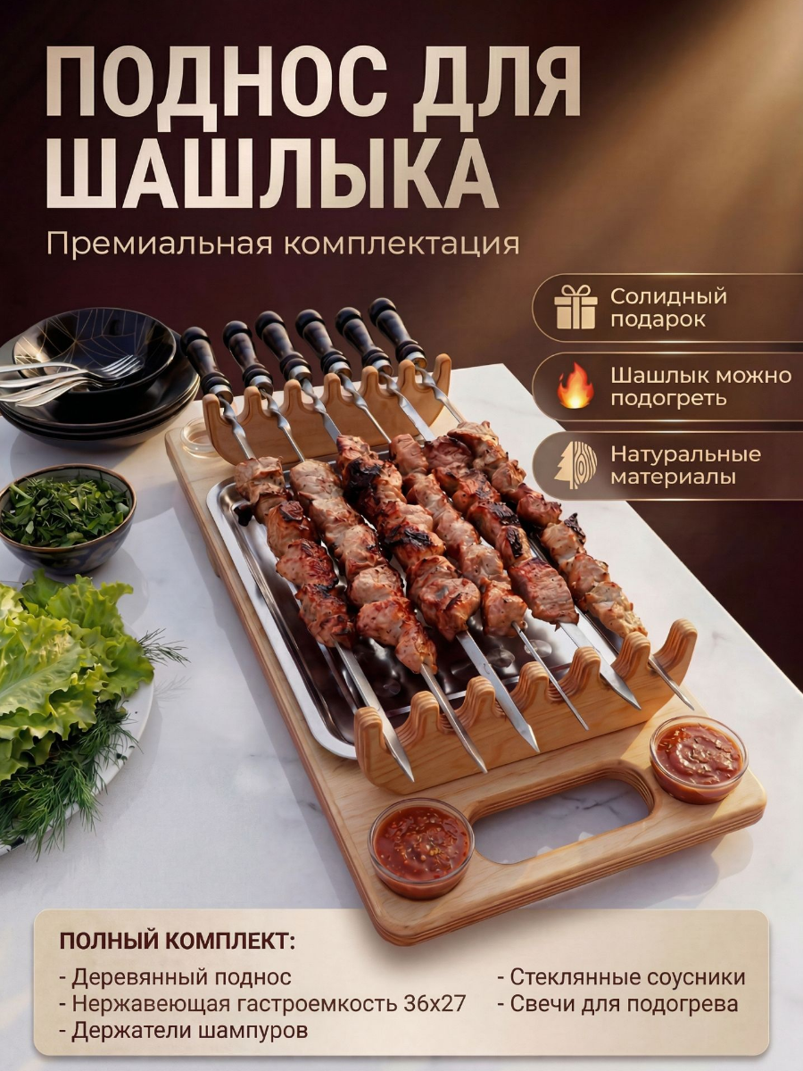 Поднос для подачи шашлыка — фото 1