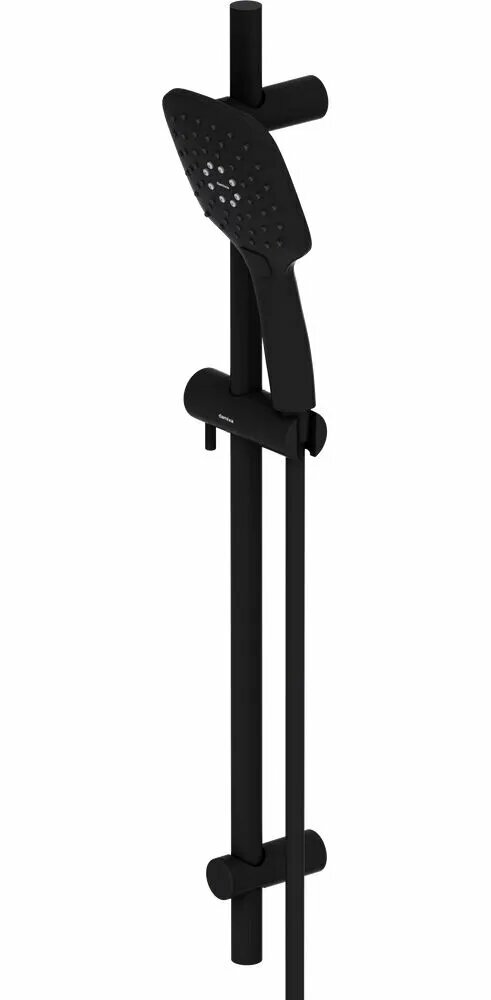 Душевой гарнитур Damixa Galaxy DX75150300 черный, матовый, из нержавеющей стали, латунный, 3 режима струи, лейка для душа со шлангом и штангой