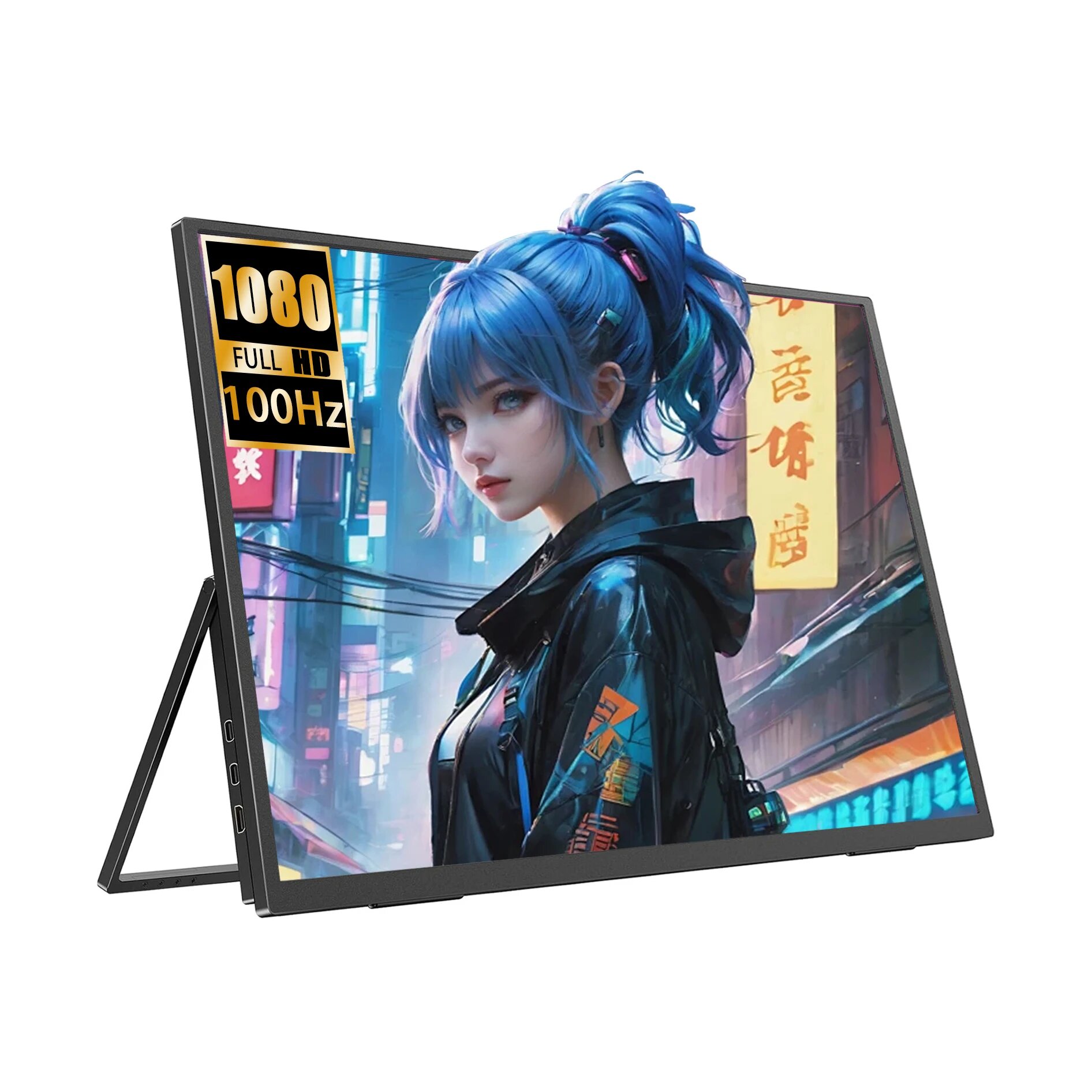 Портативный монитор QQU 23,8 дюйма 1080P HDR 16:9 с низким синим светом для XBox PS4/5 Switch, мобильного телефона, ПК, ноутбука, расширения Steam Deck