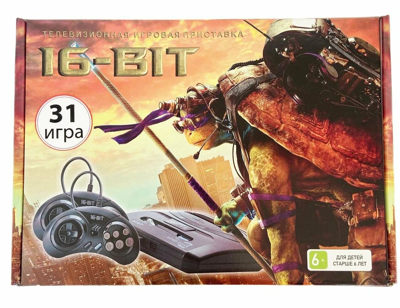 Игровая приставка 16-bit Super Drive Classic TMNT, AV (31 игра)